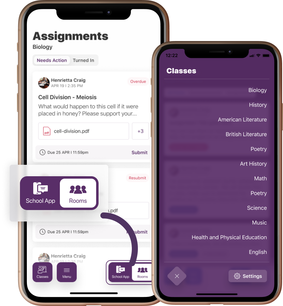Rooms: Unified two-way communication and messaging tool for schools